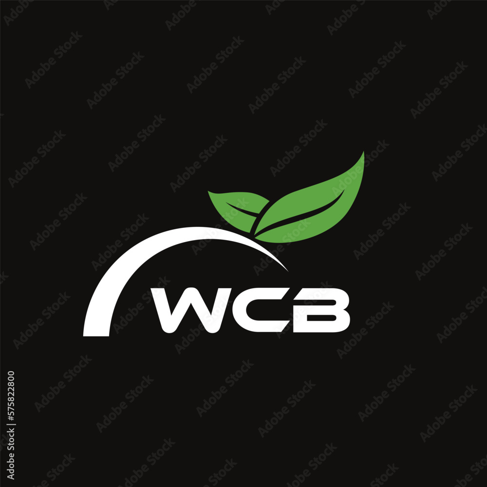 WCB letter nature logo design on black background. WCB creative ...