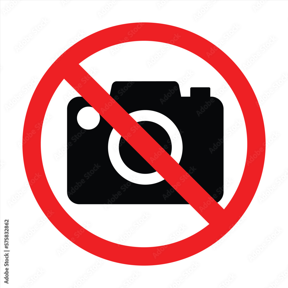 Camera icon. Prohibition camera icon sign and symbol for apps and ...