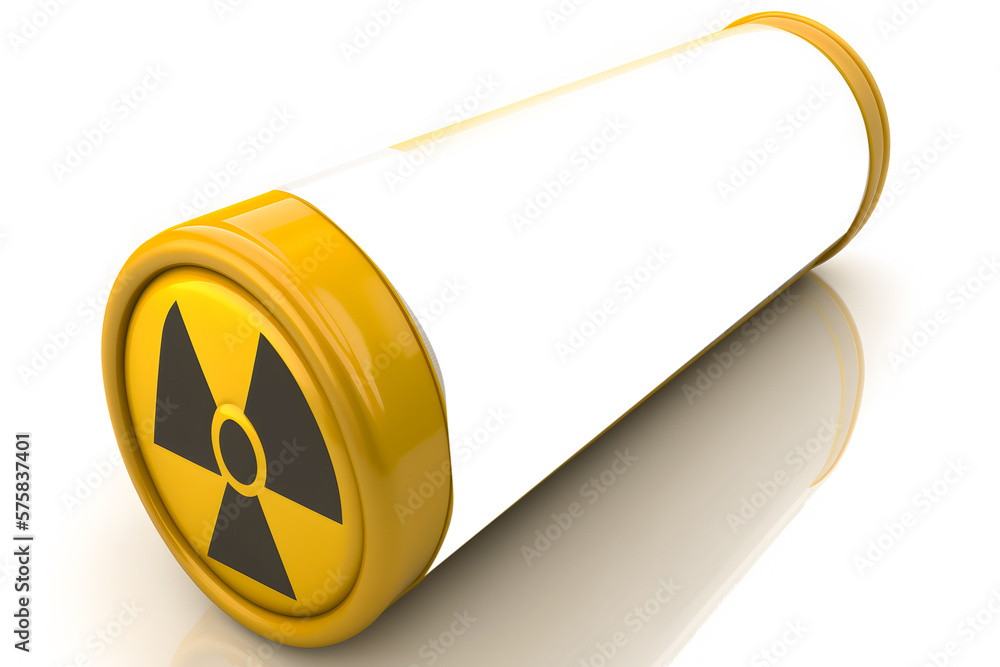 Atomic Nuclear fuel battery on white isolated background. Concept ...