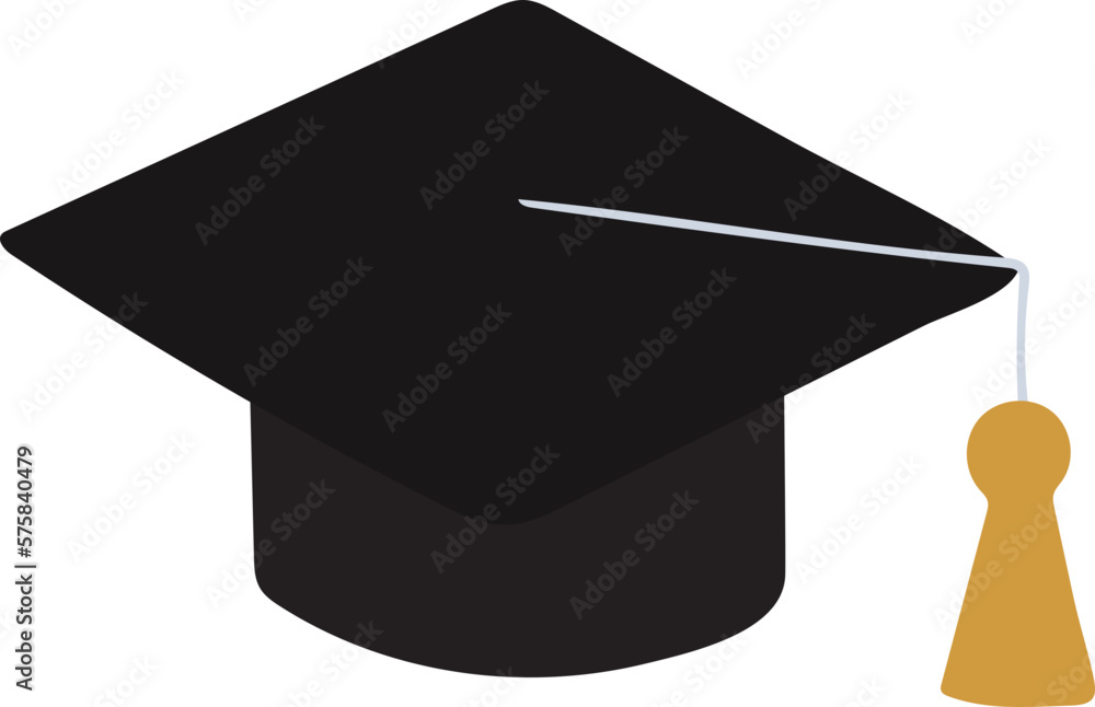 graduation cap illustration hand drawn style for graduation concept ...