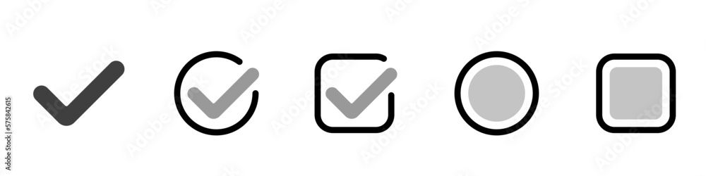 Check mark, yes sign, checkmark set illustration Stock Vector | Adobe Stock