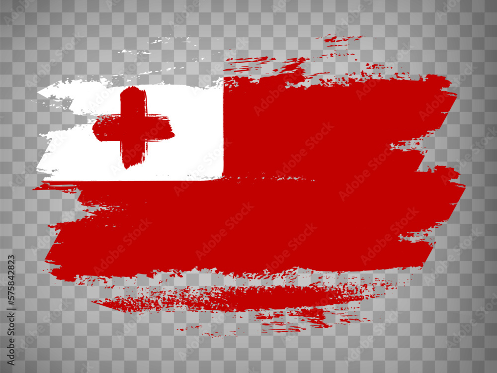 Flag of Tonga brush stroke background. Flag Kingdom of Tonga on ...