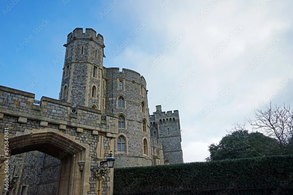 Exterior architecture and design of 'Windsor castle', the oldest and ...