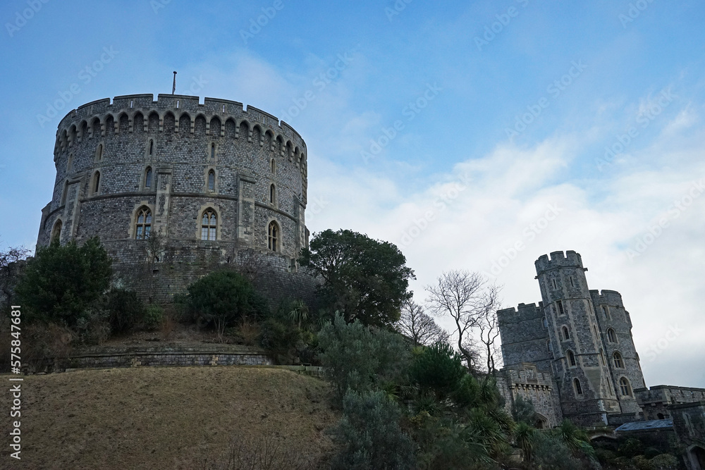 Exterior architecture and design of 'Windsor castle', the oldest and ...