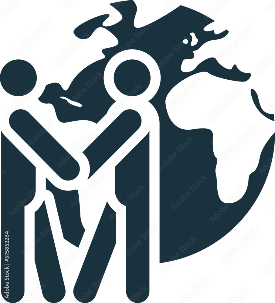 Global partners icon. Monochrome simple sign from collaboration ...