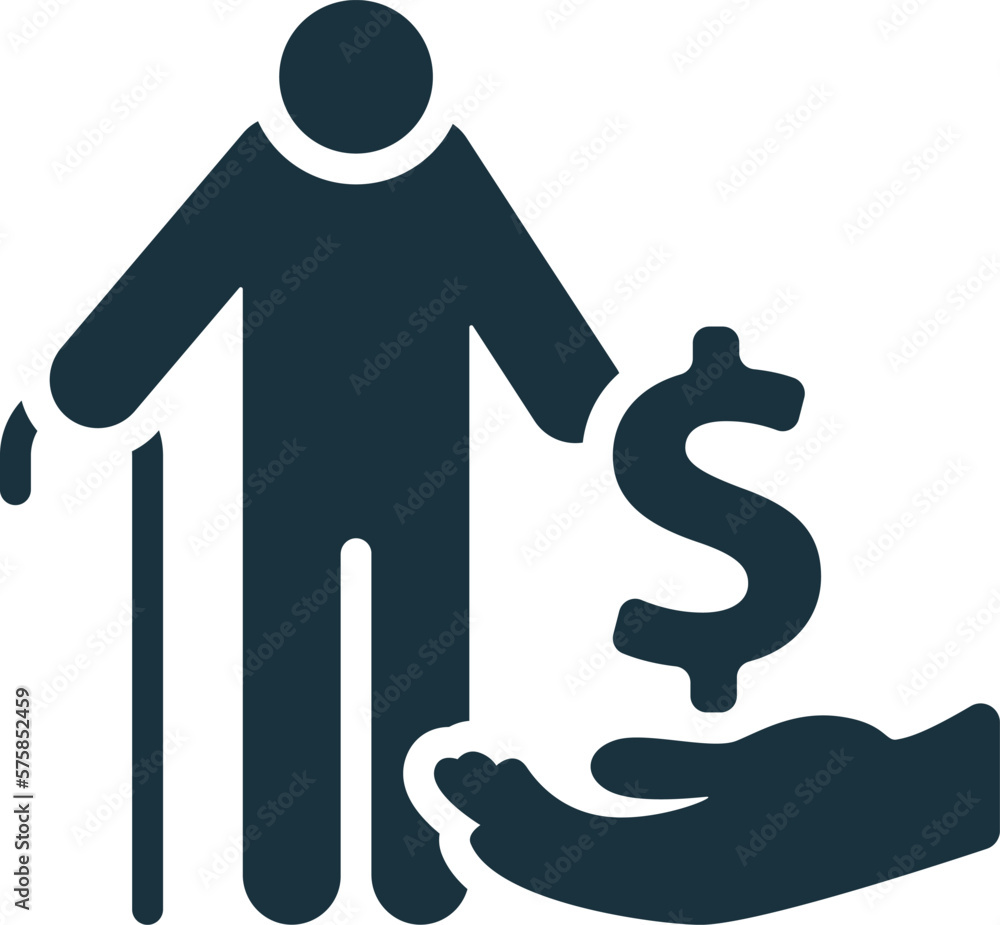 Individual pension icon. Monochrome simple sign from common tax ...