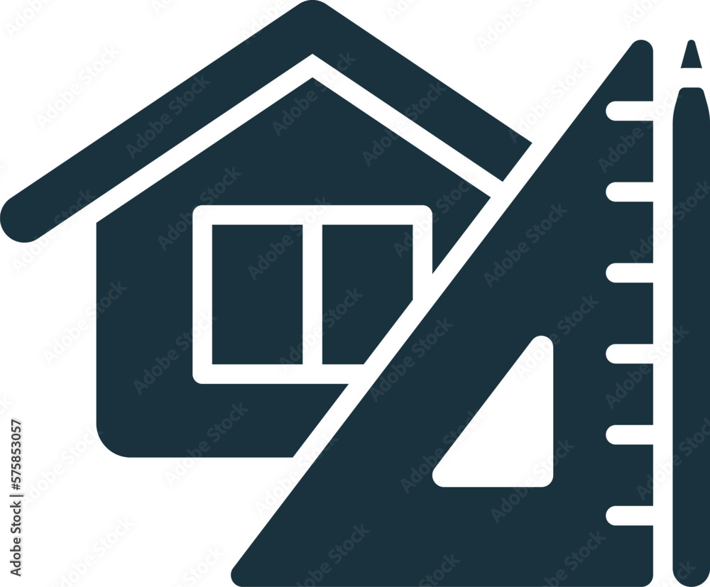 Architect tools icon. Monochrome simple sign from construction ...