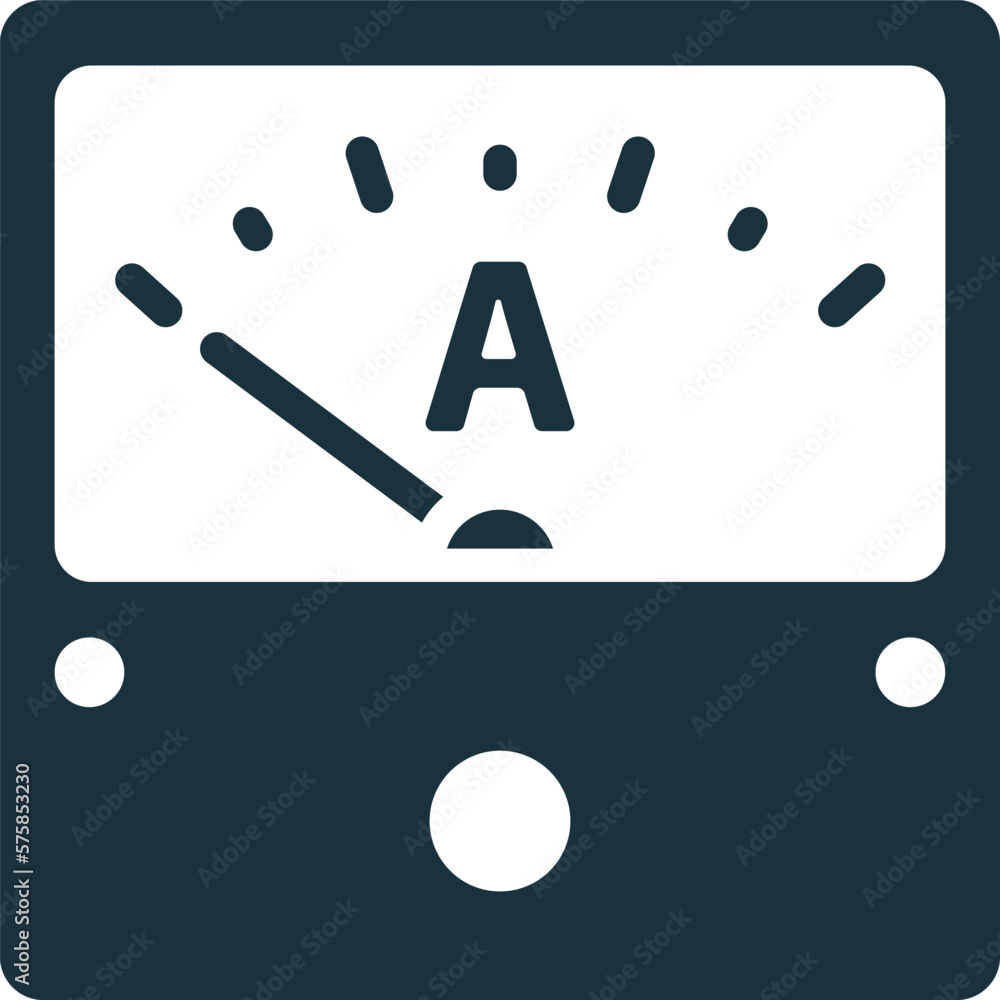 Ampere meter icon. Monochrome simple sign from construction instruments ...