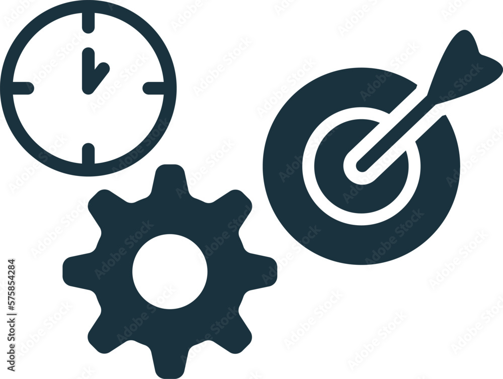 Discipline icon. Monochrome simple sign from core values collection ...