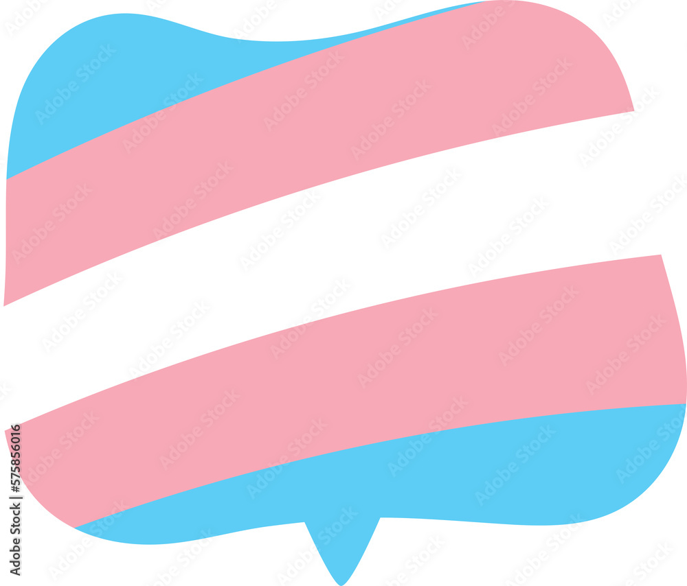 Blue, pink and white colored speech bubble icons, as the colors of the ...