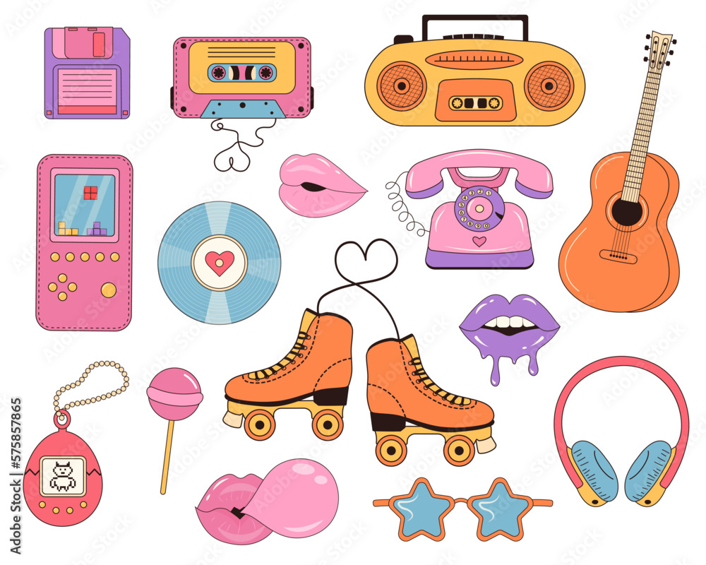 Poster Retro nostalgic 90's clipart set – Wall Art | UkPosters