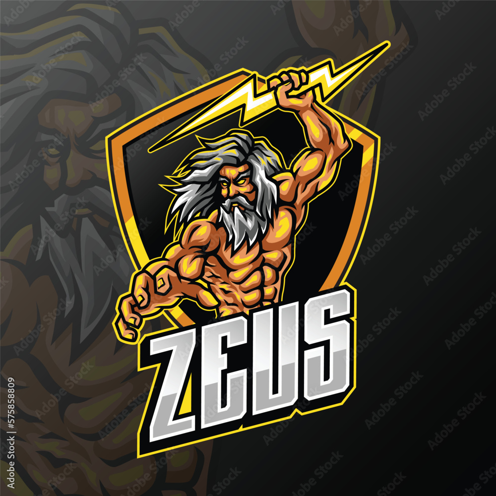 Vector zeus esport gaming mascot logo Stock Vector | Adobe Stock