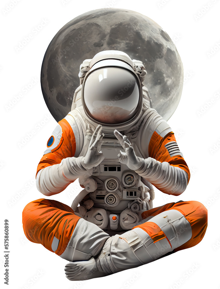 Astronaut spaceman illustration space station in outer space ...