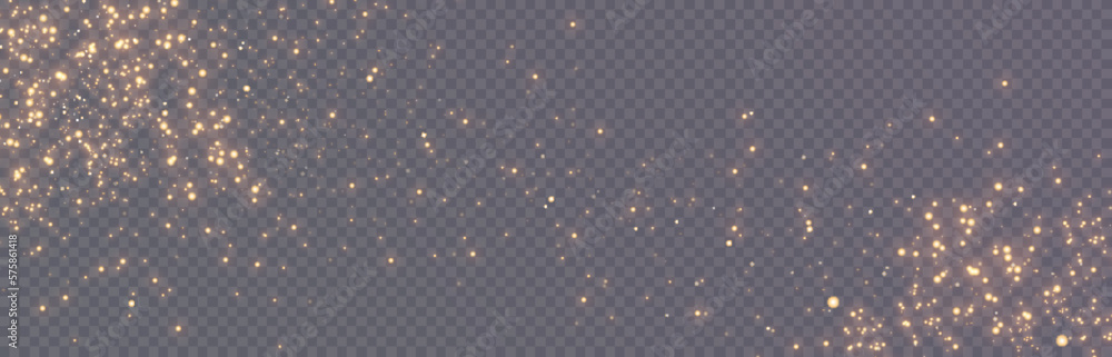 Golden glitter.Light effect.Glittering particles background. Gold dust ...