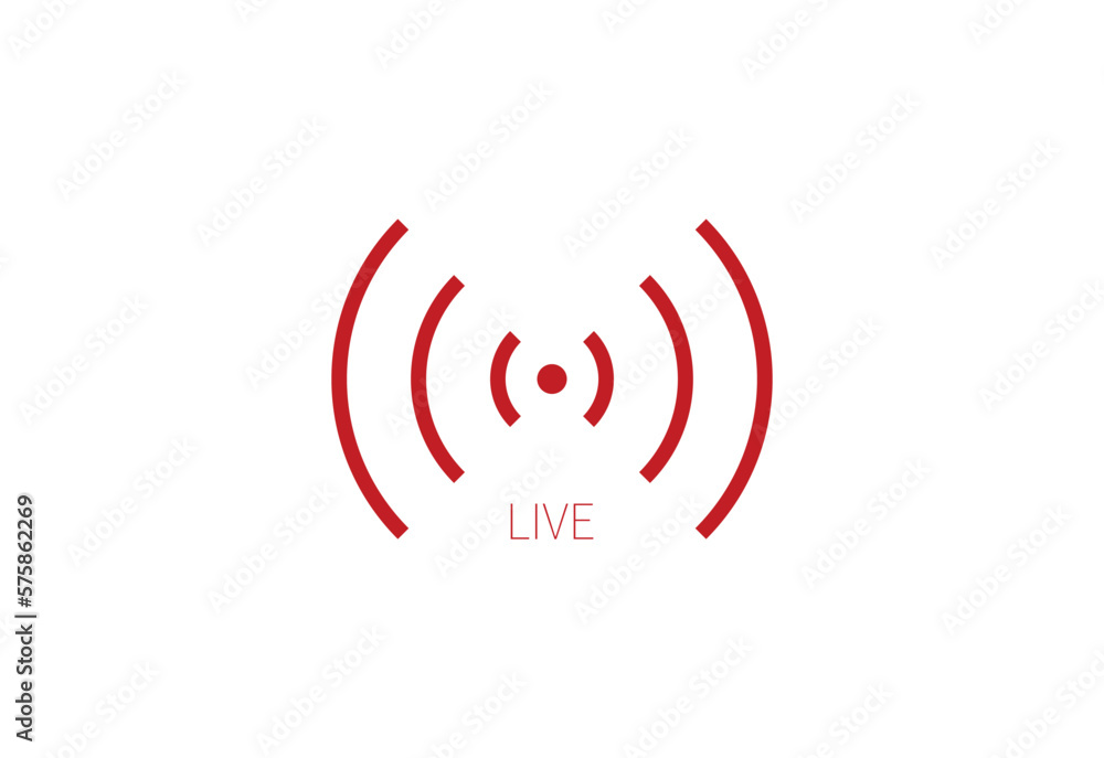 Live Stream sign. Red symbol, button of live streaming. Stock Vector ...