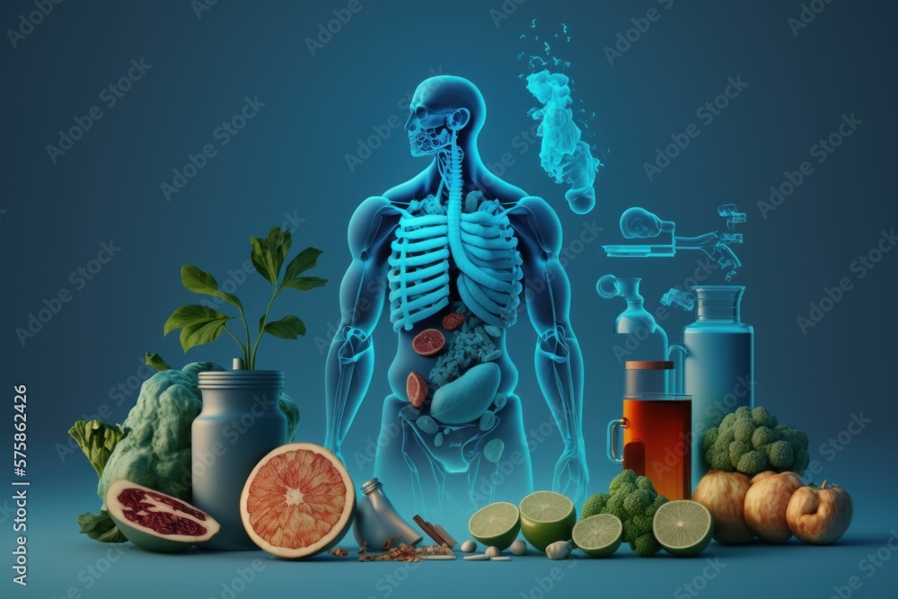 Fruits forming a human body metabolism and nutrition, Eating Diet Food ...