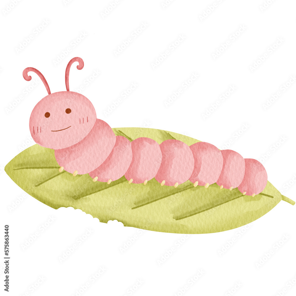 watercolor Worm Stock Illustration | Adobe Stock