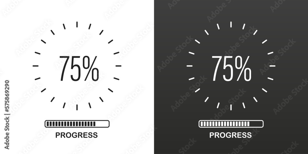 Download progress of mobile apps or web downloader on light and dark ...