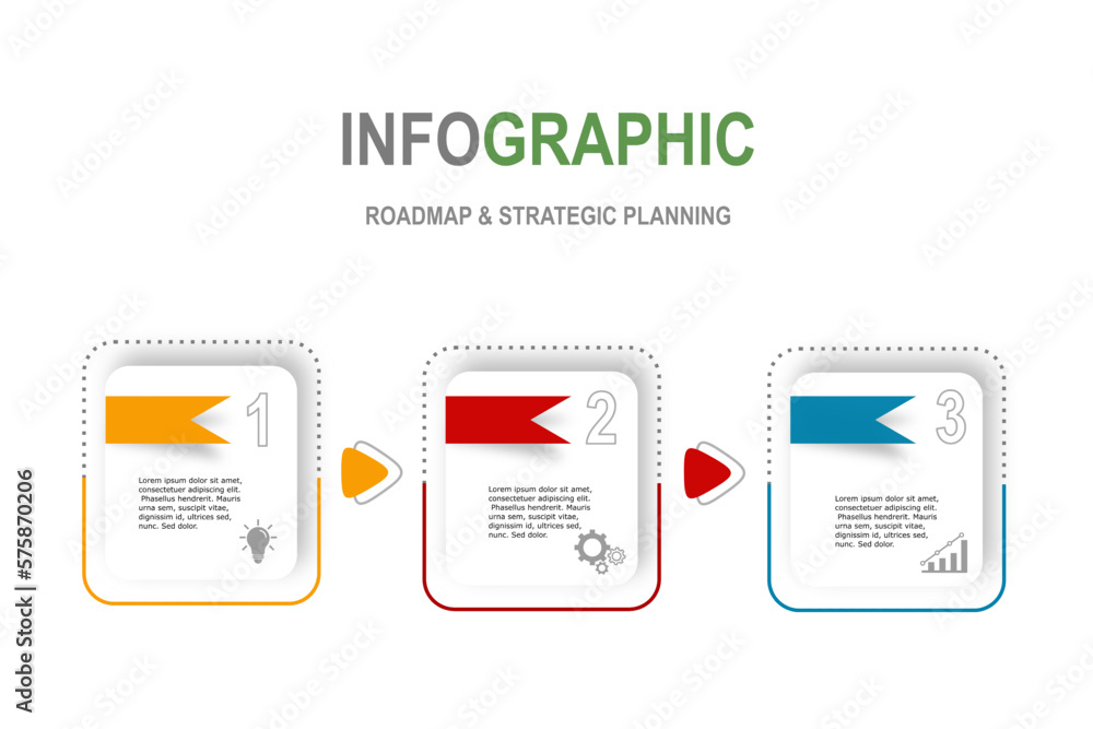 Infographic template for business plan ,strategy, roadmap. 3 Steps ...