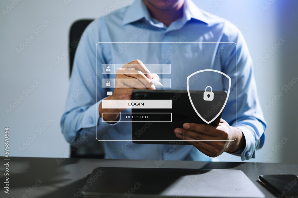 Cyber security concept, Login, User, identification information ...