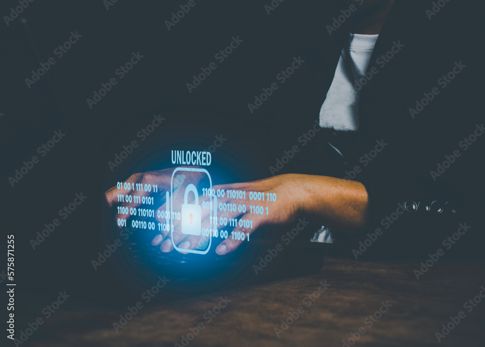 Cyber security concept, user privacy and encryption, secure internet ...