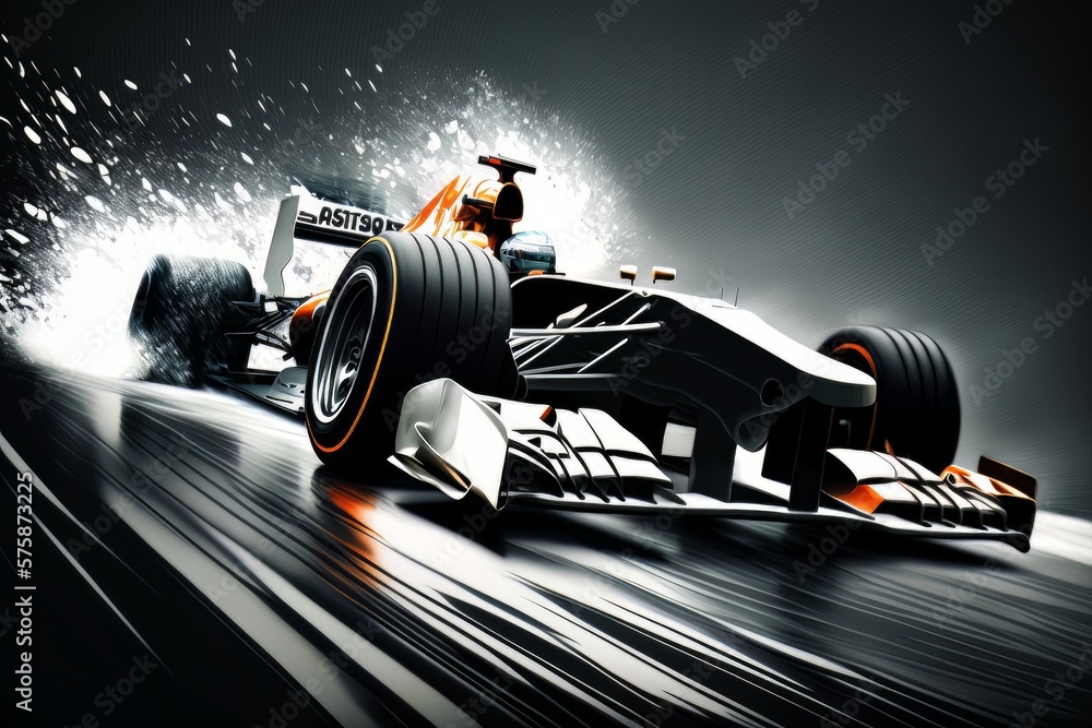 Race car on track, motor sport racing car. Generative AI Technology ...