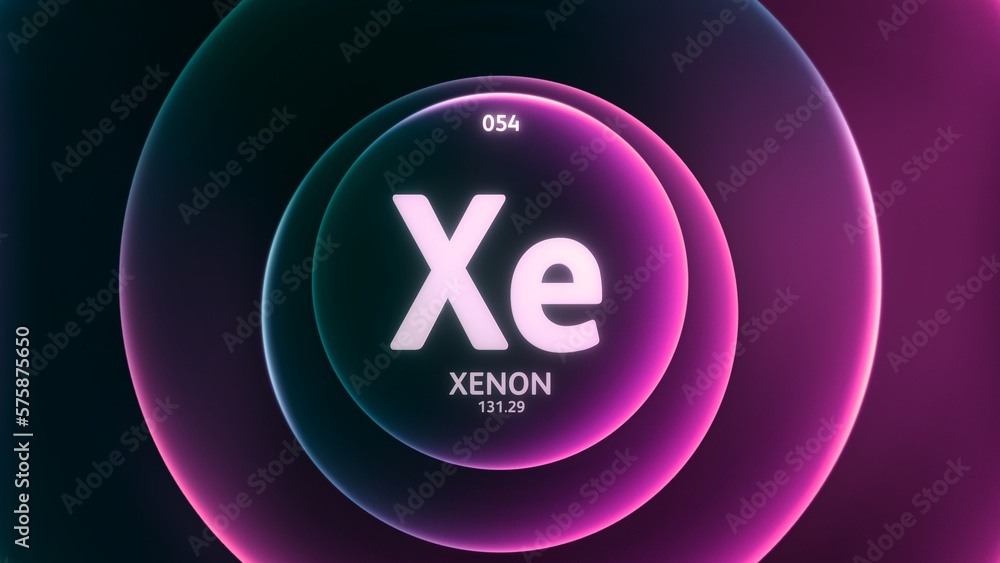 Xenon as Element 54 of the Periodic Table. Concept illustration on ...