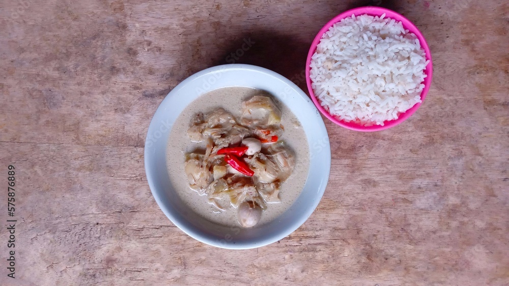 Sayur nangka is Indonesia vegetable soup made from young jackfruit ...