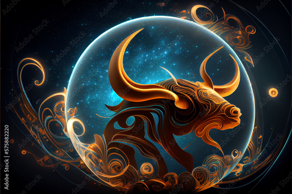 Taurus constellation zodiac sign astrological background. The bull ...