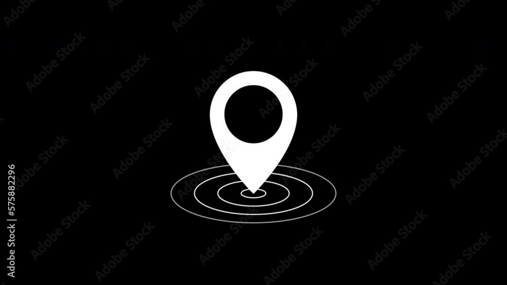 Animated location icon - with looped white circles Stock Video | Adobe ...