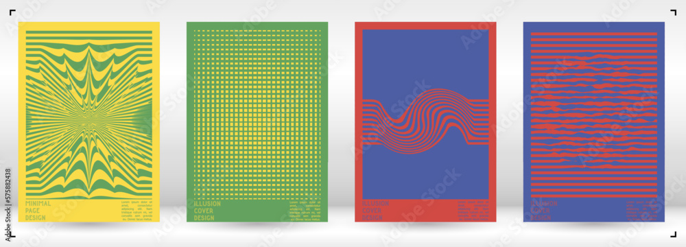 Geometrical Poster Design with Optical Illusion Effect. Modern ...