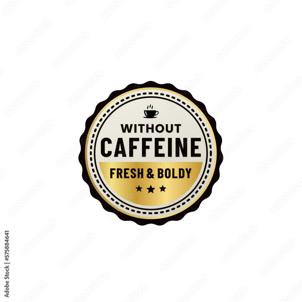 caffeine free label vector or decaffeinated coffee seal vector isolated ...