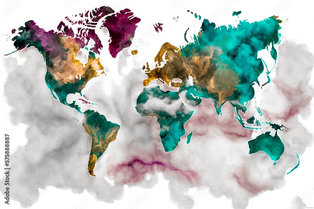 World map engulfed in pollution and contamination. Generate by ai ...
