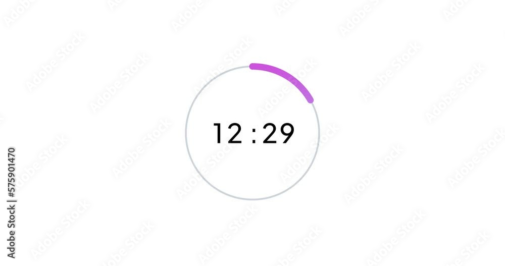 18 Seconds Digital Timer Countdown Animation Is Isolated On White