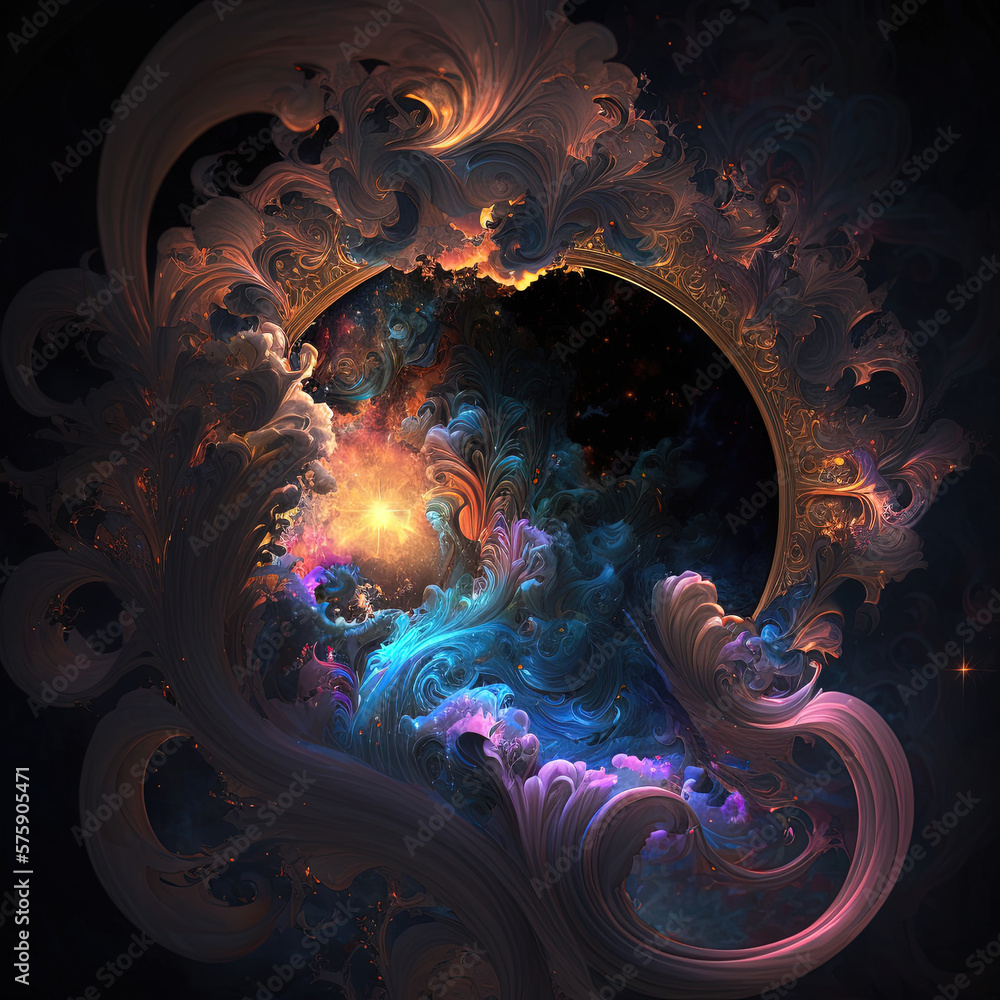 Raytraced render and digital painting of the inconceivable and ...