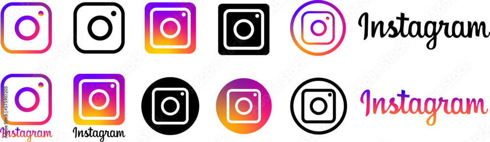 Set of Instagram logo . Instagram social media icons.Vector instagram ...