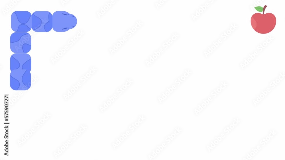 Animated snake game template. Retro gameplay. Flat cartoon style ...