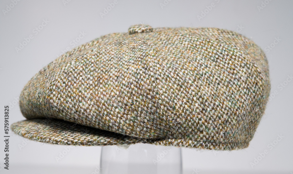kent, uk 01.01.2023 Harris Tweed baker Boy Cap scotland, Peaky Blinders ...