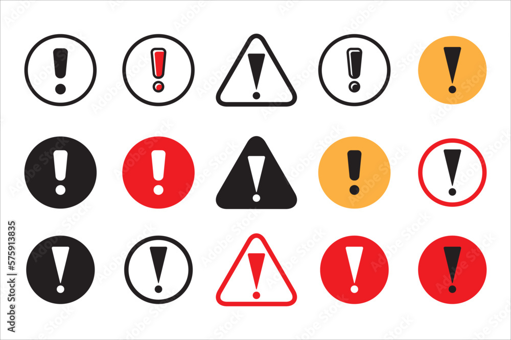 Caution signs. Danger and warning symbol signs. Exclamation mark icon ...