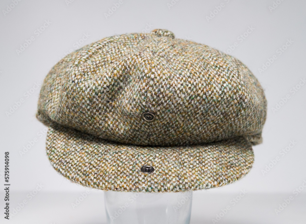 kent, uk 01.01.2023 Harris Tweed baker Boy Cap scotland, Peaky Blinders ...