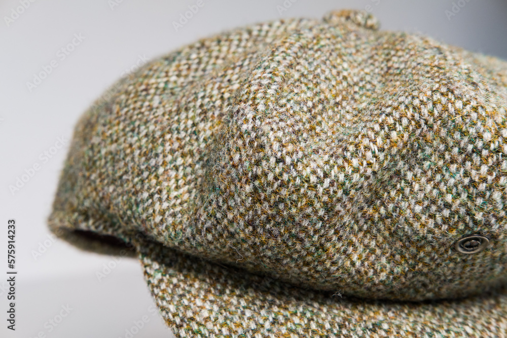 kent, uk 01.01.2023 Harris Tweed baker Boy Cap scotland, Peaky Blinders ...