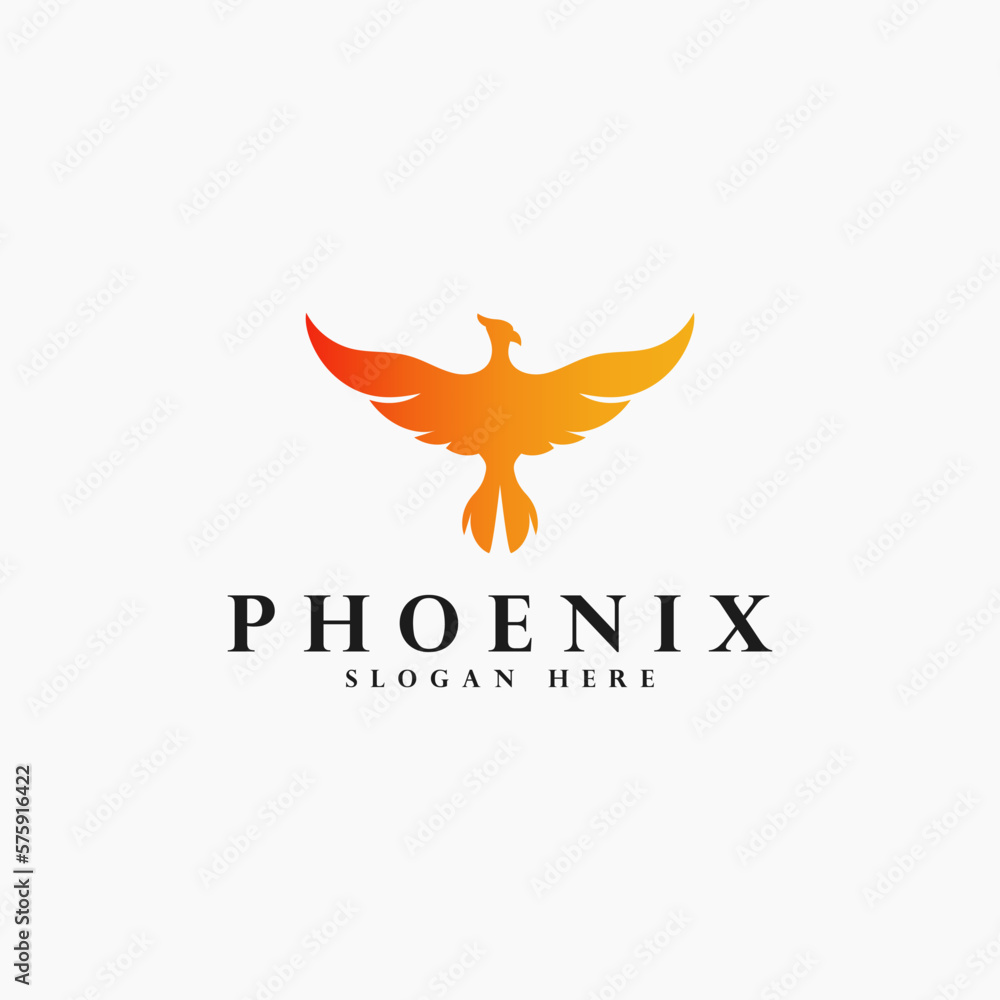 gradient phoenix logo vector design template ; creative falcon logo ...