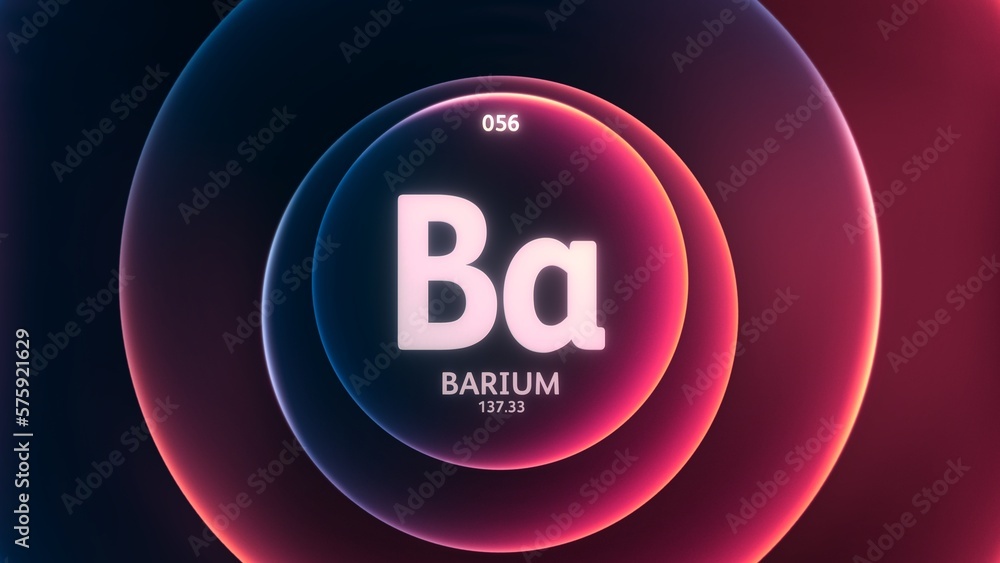 Barium as Element 56 of the Periodic Table. Concept illustration on ...