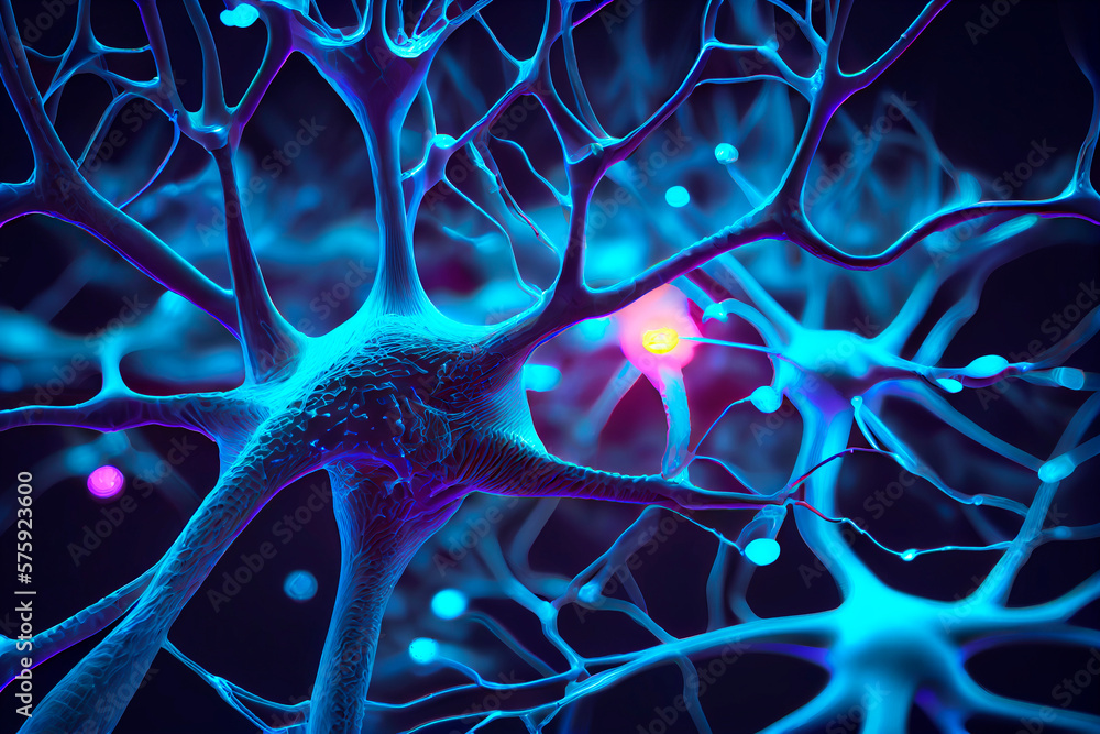Glowing neurons background, ai generation Stock Illustration | Adobe Stock