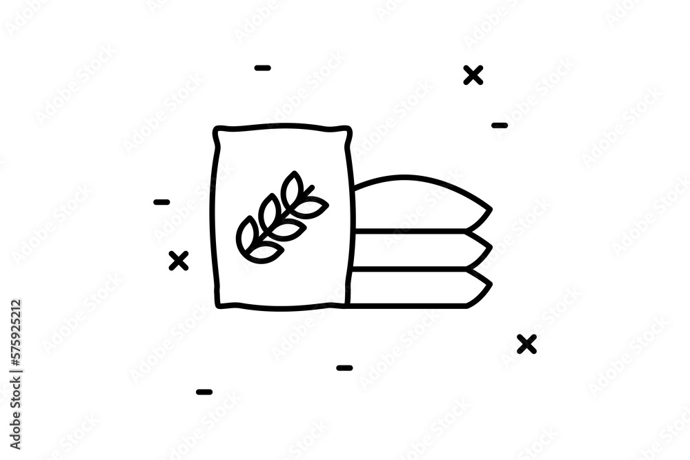 bags, corn icon. Simple thin line, outline vector of Agriculture icons ...