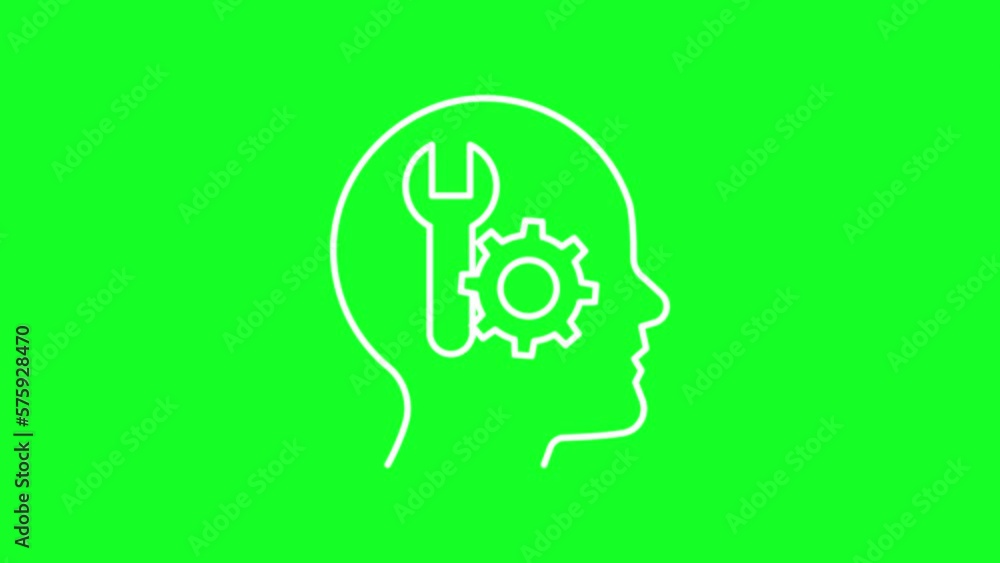 Animated skills white line icon. Competence motivation. Loop HD video ...