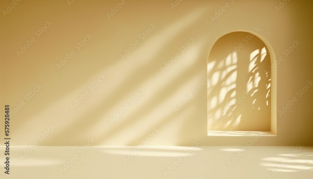 Sunshine came softly window. room with a window. window in the wall. AI ...