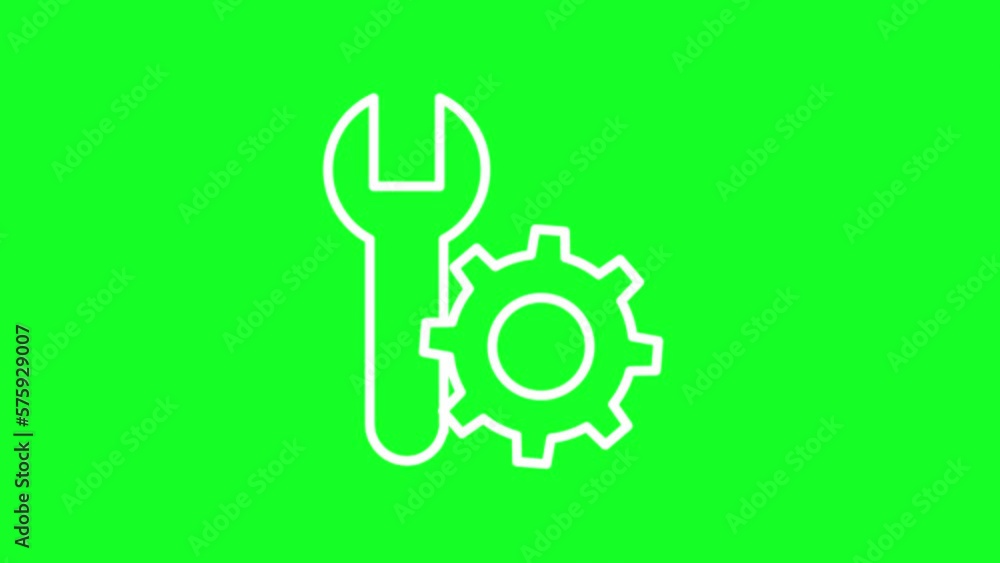 Animated repair white line icon. Troubleshooting service. Loop HD video ...