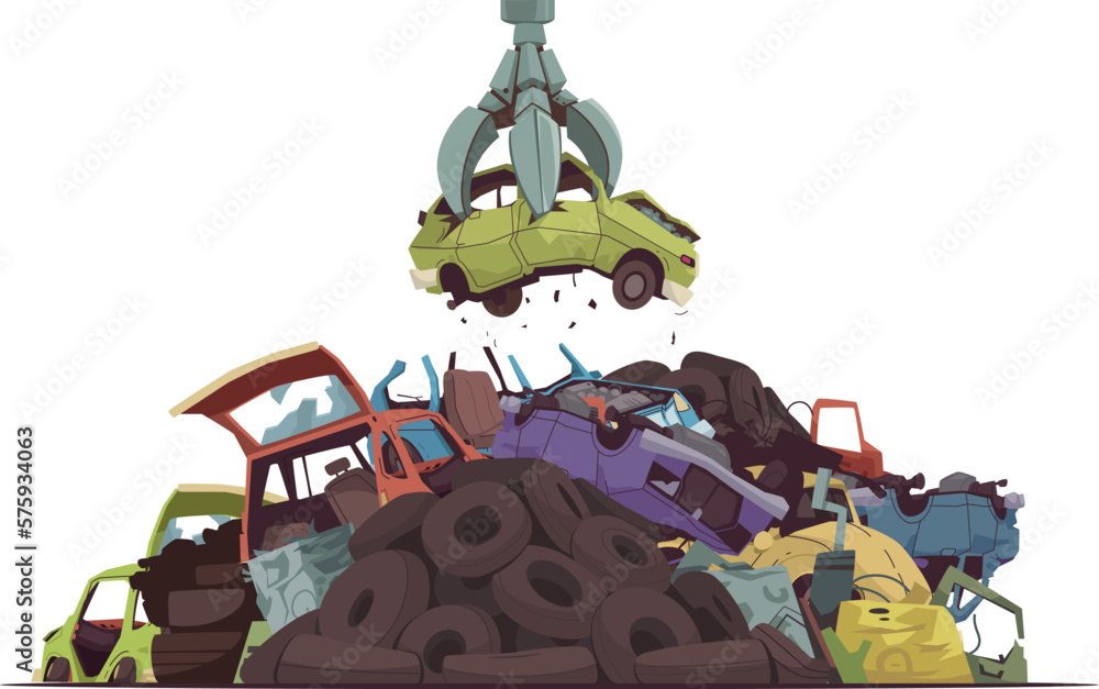 Car Dump Cartoon Stock Vector | Adobe Stock