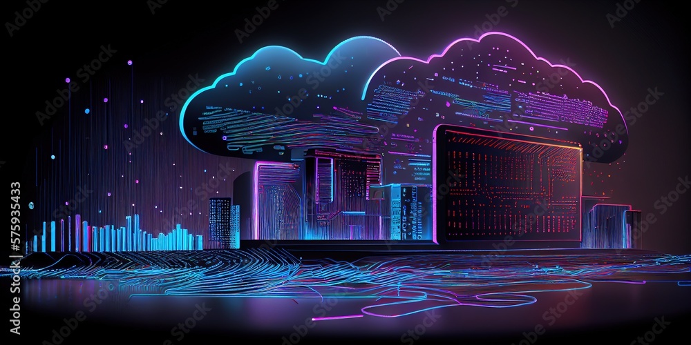Cloud computing technology concept. Cyber security. Smart city and ...